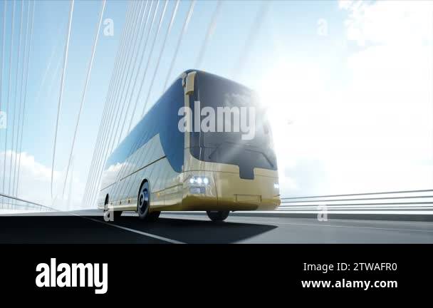 3d model of bus on bridge. Very fast driving. 4k animation Stock Video ...