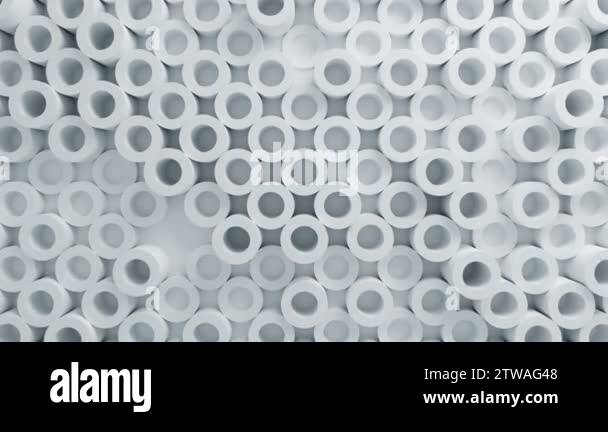 Beautiful White Tubes Moving in Seamless 3d Animation. Abstract Motion ...