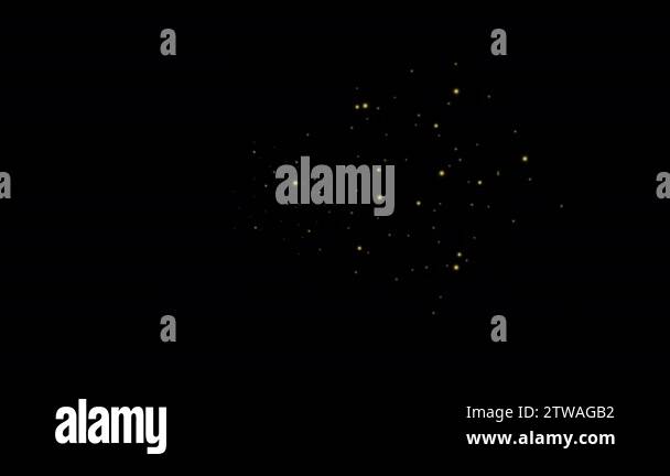 Beautiful Gold Floating Dust Particles with Flare on Black Background ...