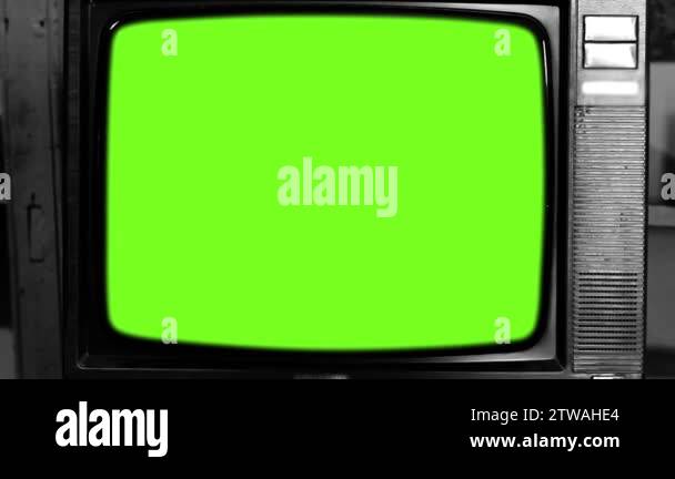 80s Television With Green Screen. Aesthetics Of The 80s. Zoom In Fast ...