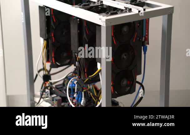 open rack for cryptocurrency mining includes graphics cards ...