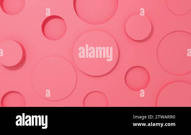 Circle 3d shapes geometric animation on pink pastel background. 4k loop ...