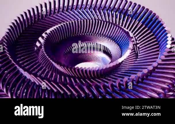 Fluid moving rotating purple metal chain eye circles seamless loop ...