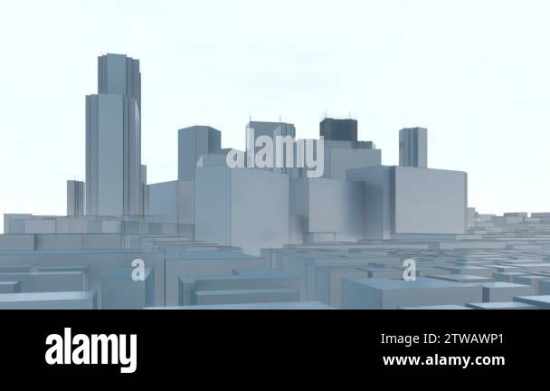 Abstract city skyline on white sky background. Shinjuku district ...