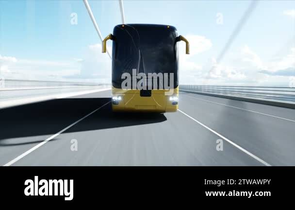 3d model of bus on bridge. Very fast driving. 4k animation Stock Video ...
