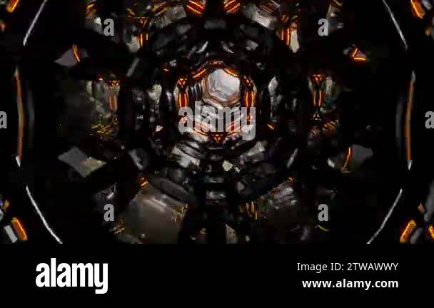 abstract futuristic digital motion background Flight through an ...