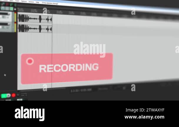 Video that shows moving waveform of audio recording on computer to the stereo track online and ...