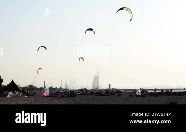 Kite beach in Jumeirah, Dubai, United Arab Emirates. A stretch of the ...
