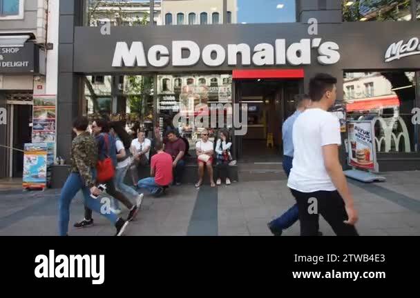 ISTANBUL, TURKEY - APRIL 2018: McDonald's store in the street. The ...