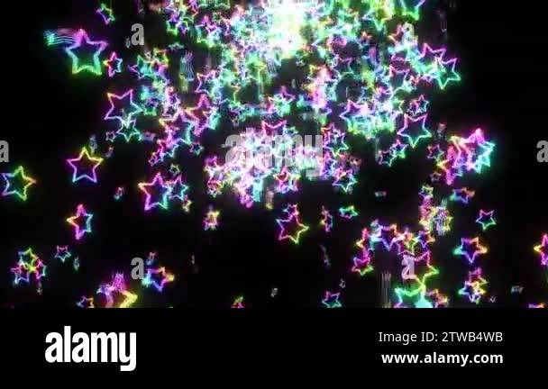Rainbow stars falling. Sparkle bright star. Multicolor. Abstract ...
