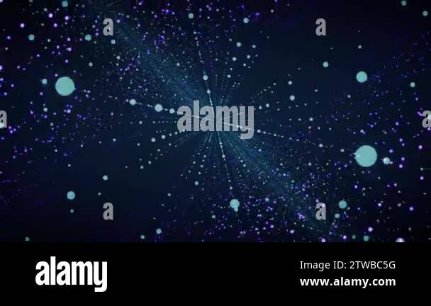 Abstract motion of dots and Lines in space, connection concept ...