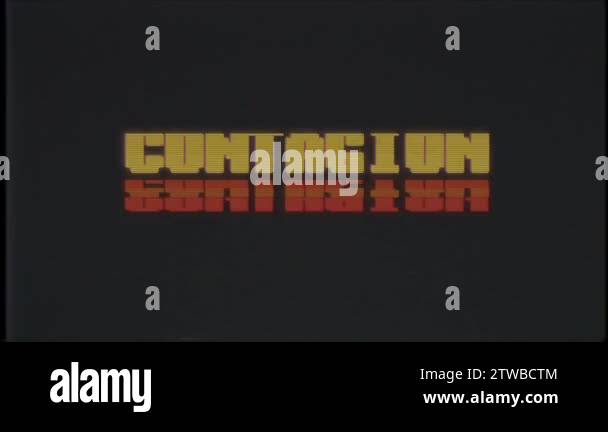 retro videogame CONTAGION word text computer old tv glitch interference ...