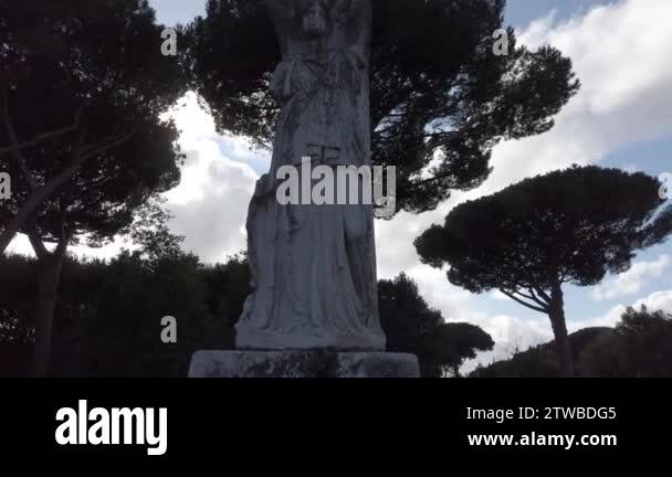 Real time take a look of roman empire statue of Roman goddess Minerva ...