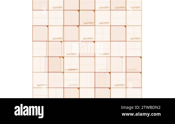 4k Virtual number square,science tech lines,matrix grid scanning ...