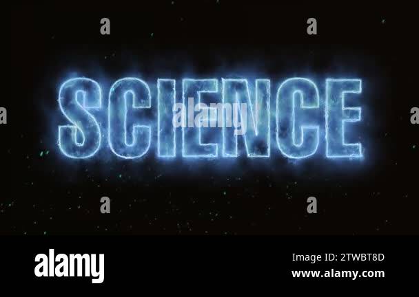 Science Word Hot Burning on Realistic Fire Flames Sparks And Smoke ...