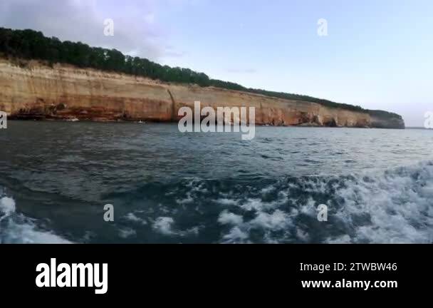 Lake Superior coastline at Pictured Rocks National Lakeshore on Upper ...