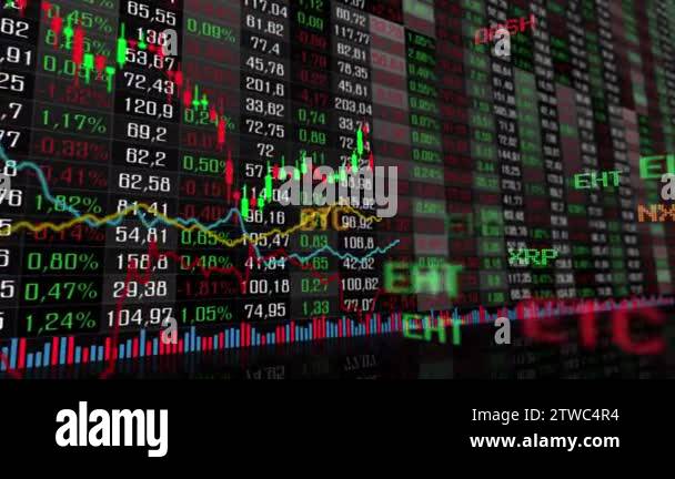 Table and bar graph of cryptocurrency stock exchange market index ...