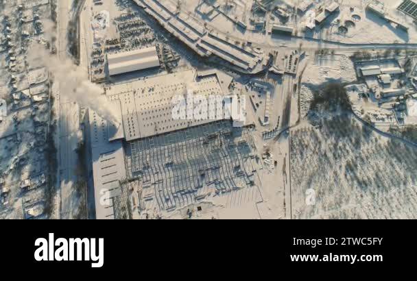 Modern storehouse construction site, the structural steel structure of ...