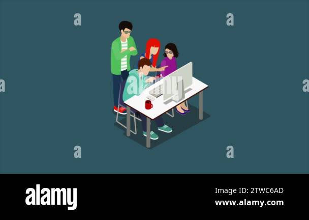 Brainstorming creative team reveal animation 4K video. Discussion ...