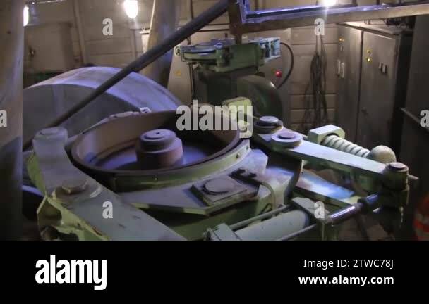 Engine room in the cab of the excavator.The mechanism of an excavator ...