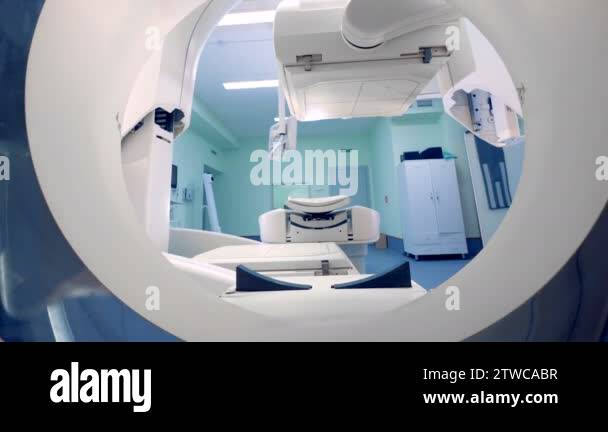 Moving parts of a tomography scanner. Panels of a new medical device ...