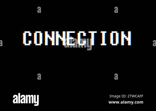 retro videogame CONNECTION text computer old tv glitch interference noise screen animation ...