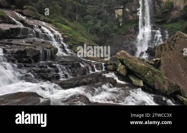 The Ramboda waterfall at Kandy in Sri Lanka Stock Video Footage - Alamy