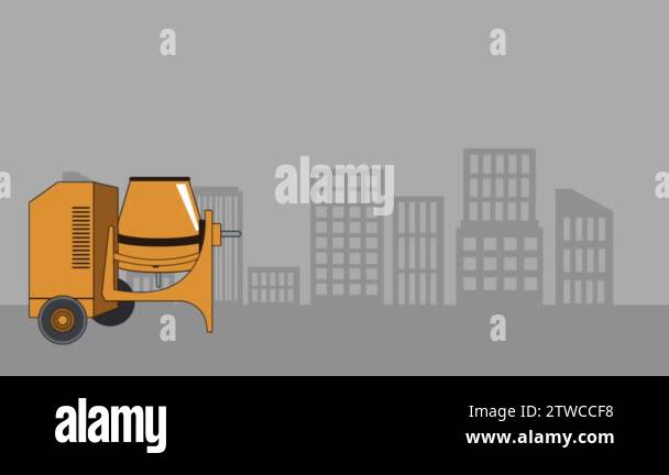 Illustration cartoon concrete mixer Stock Videos & Footage - HD and 4K ...