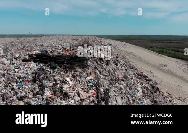 Mountain large garbage pile and pollution,Pile of stink and toxic ...