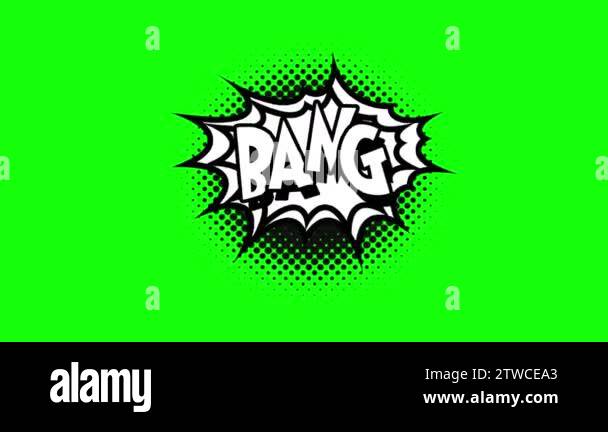 Comic strip speech bubble cartoon animation, with the words bang. White ...
