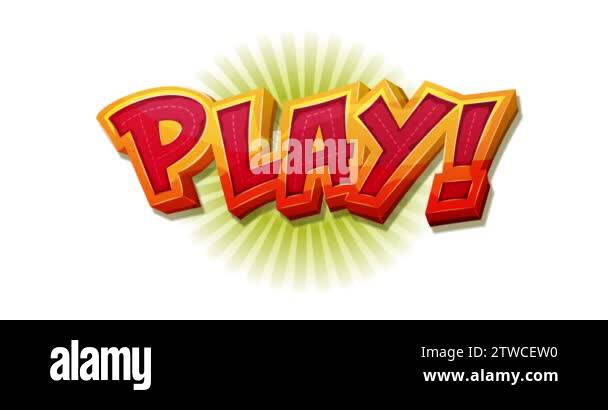 Play Button Text Animation For Game UI/ Animation of a cartoon design ...