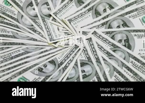Rotating 100 US dollars bank notes business background Stock Video ...