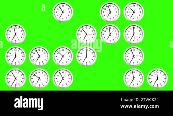 many clocks showing, time to wake up for breakfast, modern white ...