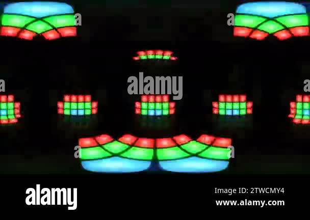 360 VR Colorful disco nightclub dance floor wall light grid background vj loop Stock Video ...