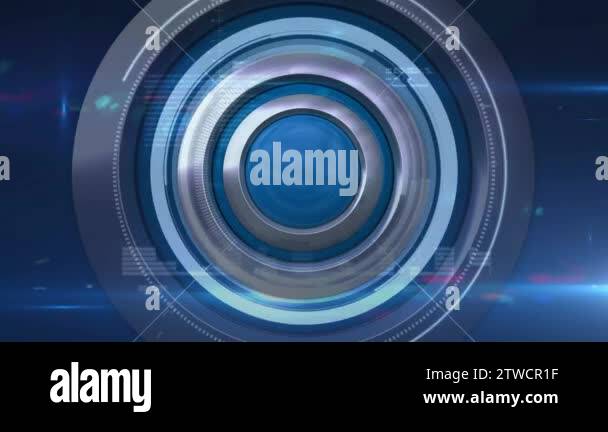 Digital animation of three circular metal loops with focusing camera ...