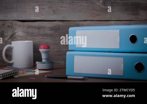 Policies and Procedure. Two binders on desk in the office Stock Video ...