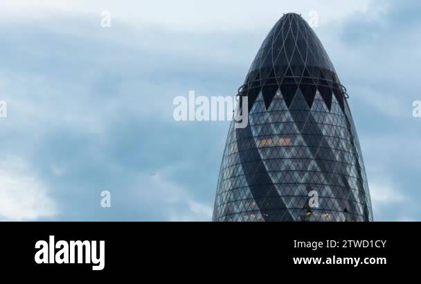 LONDON, UNITED KINGDOM - JUNE 2015: Time lapse of Gherkin building at ...