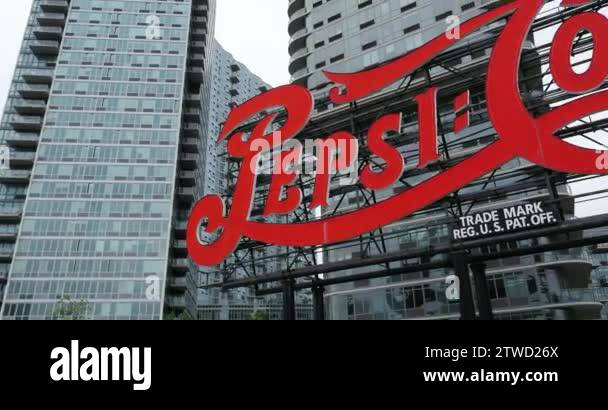 NEW YORK CITY - MAY 18, 2015: Pepsi-Cola sign at Gantry Plaza State ...