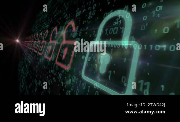 Cyber security background. New seamless looping animation with closing ...