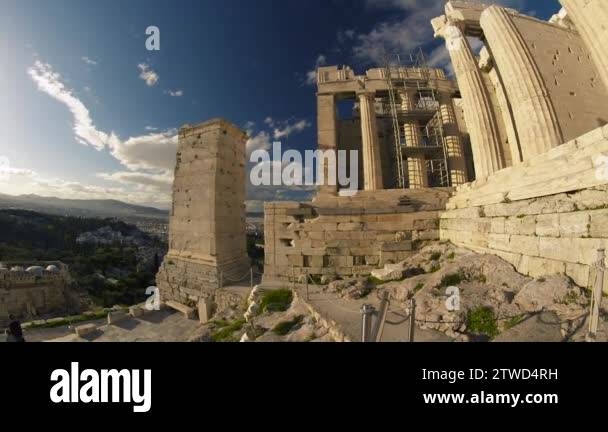 The Propylaea overlooking Greece. The Acropolis is one of the most ...