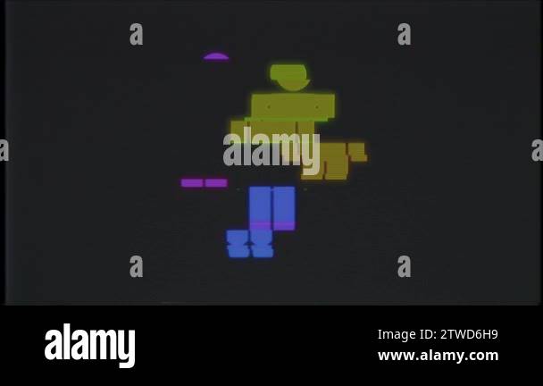 simple rainbow man symbol glitch screen distortion VHS TV display ...