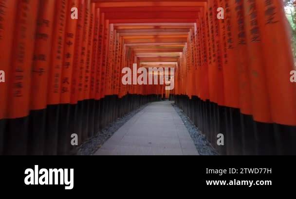 Japanese famous Shinto shrine Fushimi Inari Shrine with thousands of ...