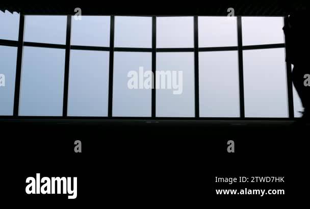 People silhouette inside Observation Deck. Tokyo, Japan Stock Video ...