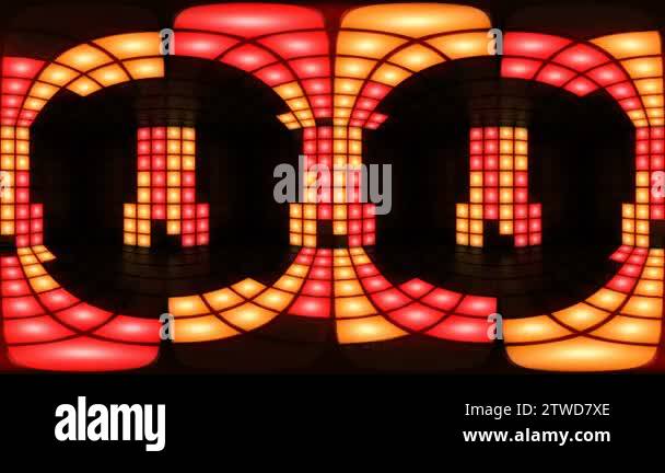 360 VR Colorful disco nightclub dance floor wall light grid background vj loop Stock Video ...
