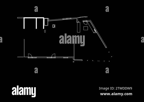 abstract architecture background: blueprint house plan and wire frame ...