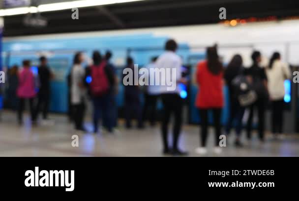 BANGKOK, THAILAND - NOVEMBER 19, 2015: Travellers inside BTS Skytrain ...