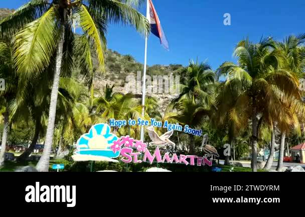 SAINT MAARTEN - FEB 9, 2017: When the St. Maarten sign was constructed ...