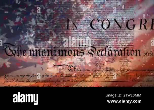 Digital animation of written declaration of independence of the United ...