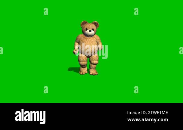 Cartoon bear runs backwards - green screen Stock Video Footage - Alamy
