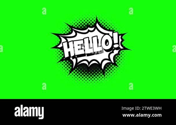 Comic strip speech bubble cartoon animation, with the words hello ...